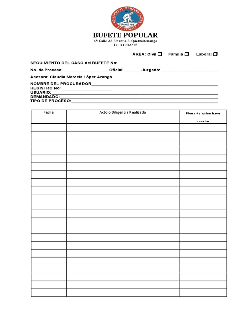 Hoja De Control Casos Pdf 2574