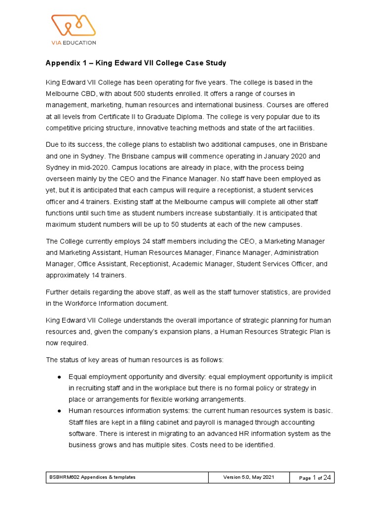 BSBHRM602 Appendices Templates V5.0 | PDF | Occupational Safety And ...