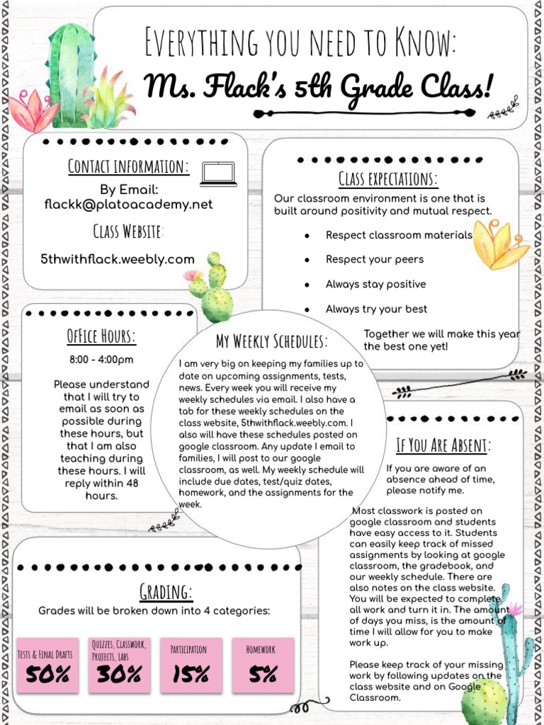 21-22 Back To School Packet | PDF | Classroom | Homework
