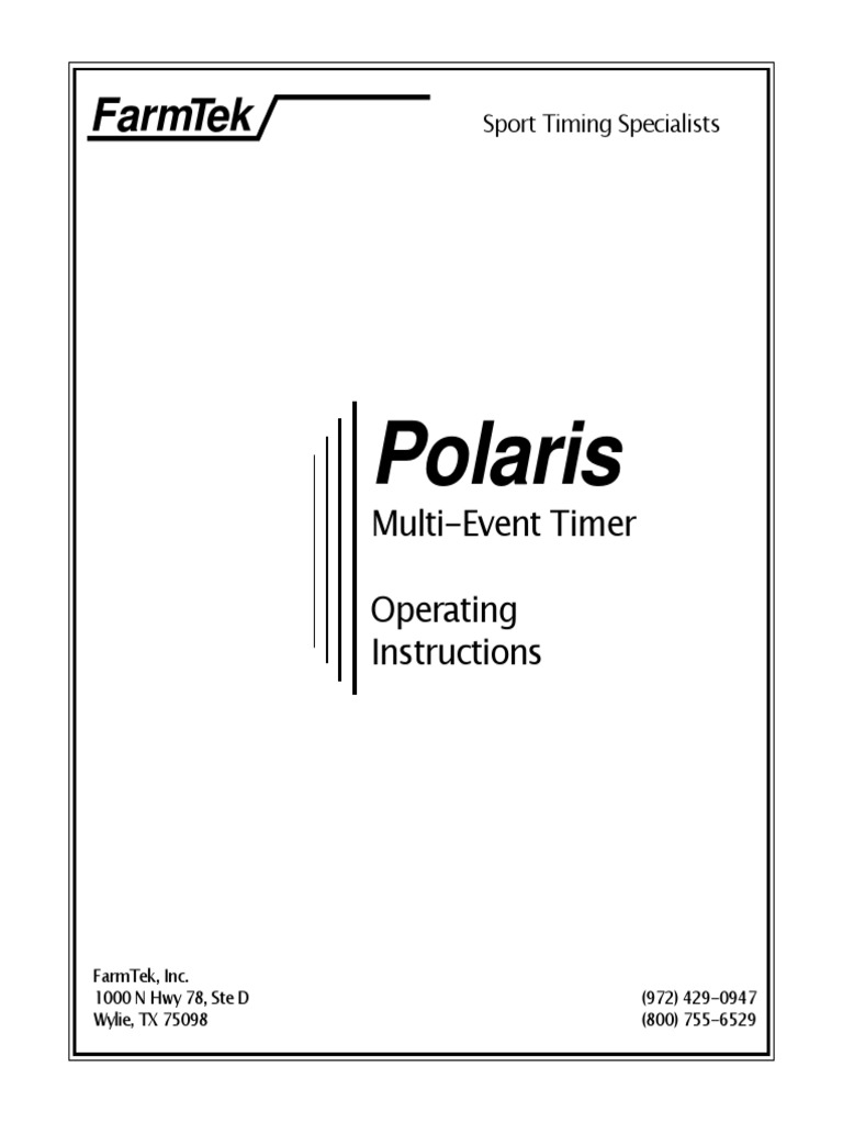 Polaris: Farm Ek | PDF | Radio | Timer