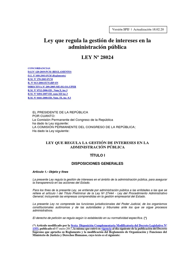 Ley #28024 | PDF | Servicio Civil | Administración Pública