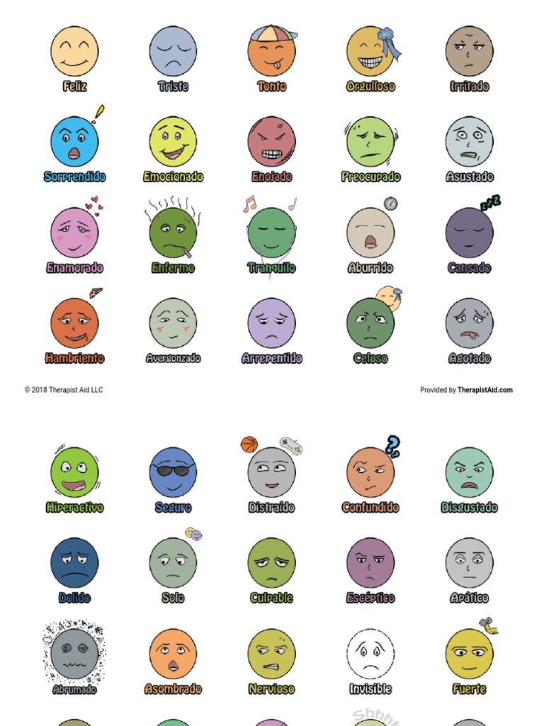 Printable Emotion Faces Spanish | PDF