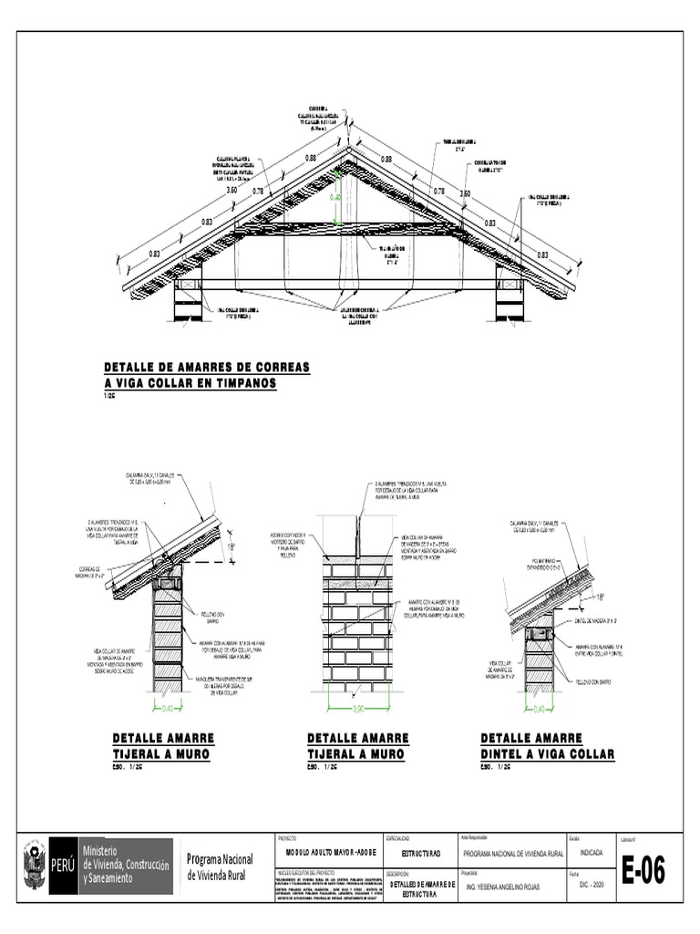 07 Vivienda Adulto Mayor Estructuras Techos-E-06 | PDF | Albañilería | Diseño arquitectonico