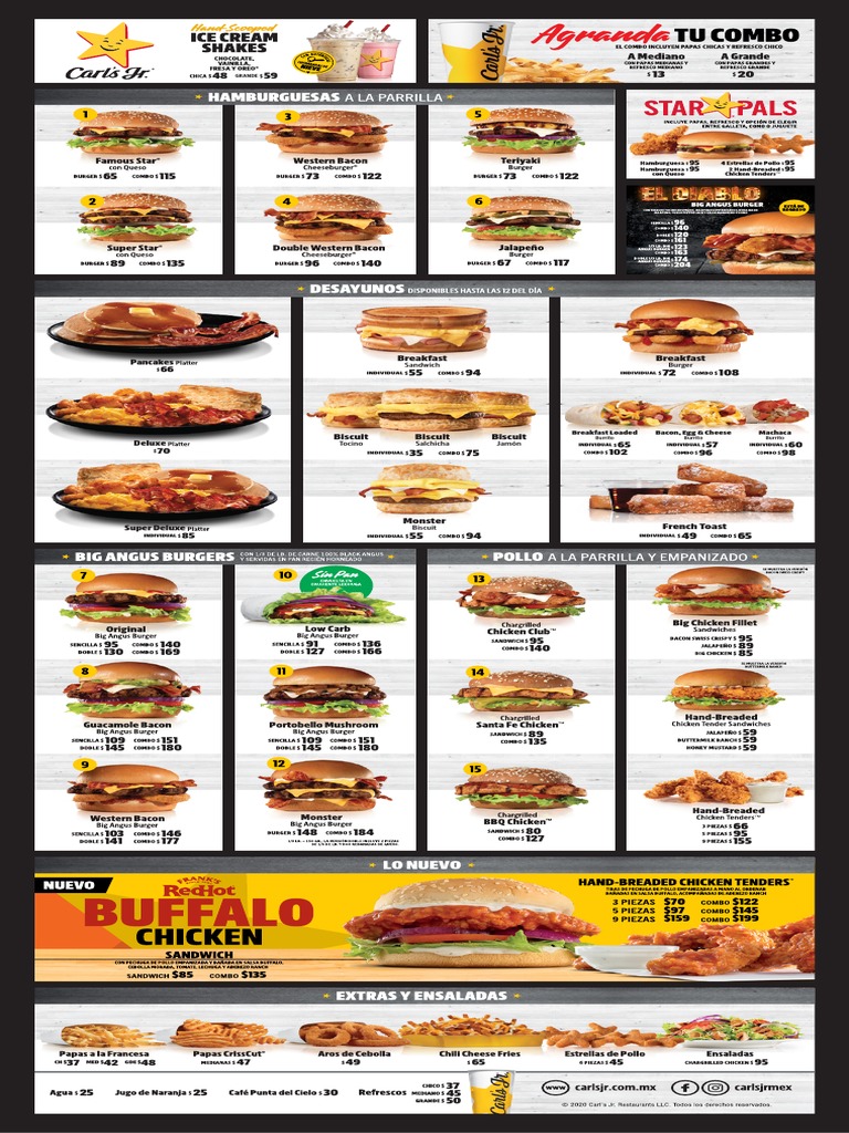 CarlsJr Menu | PDF | Bread Dishes | North American Cuisine