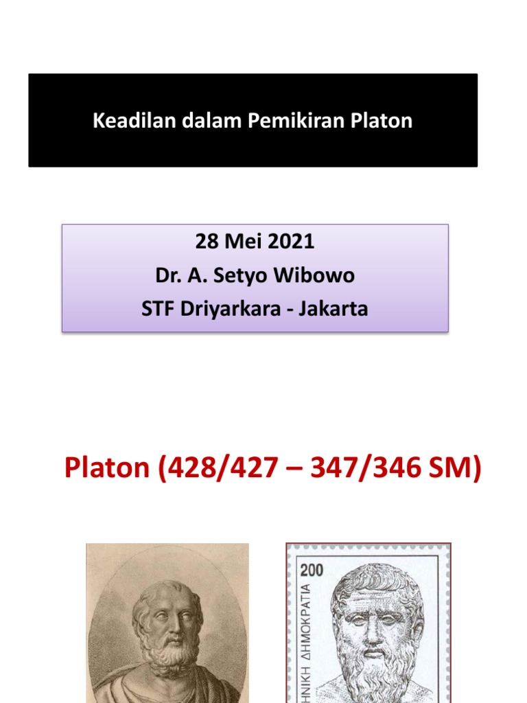 Teori Keadilan Platon Dalam The Republic - Dr. A. Setyo Wibowo | PDF