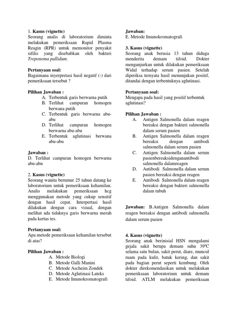 Interpretasi Hasil Tes Widal dan Diagnosa | PDF | Sains & Matematika