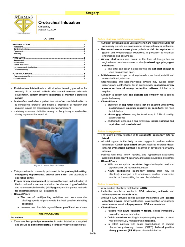 1.09 (Surgery-CK) Orotracheal Intubation | PDF | Larynx | Respiratory ...