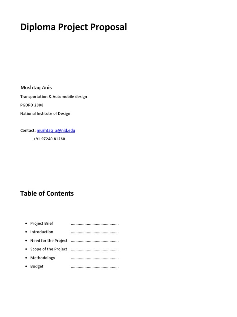 Diploma Project Proposal: Mushtaq Anis | PDF | Car | Urban Sprawl