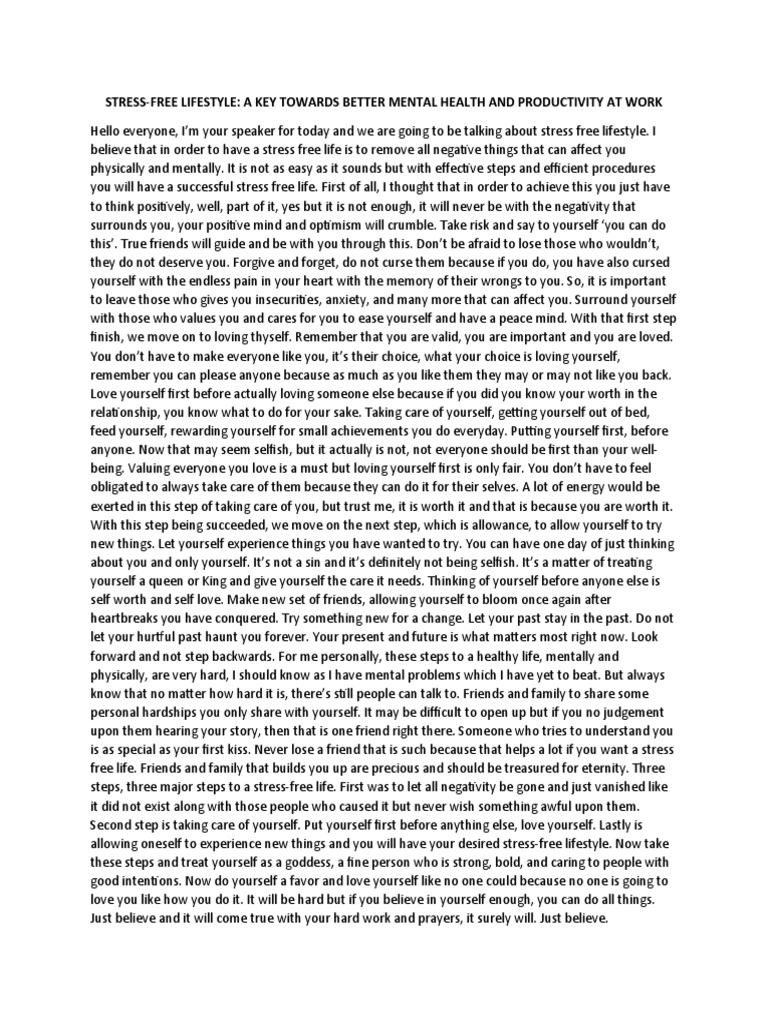 800 Words Speech To Print | PDF | Stress (Biology) | Feeling