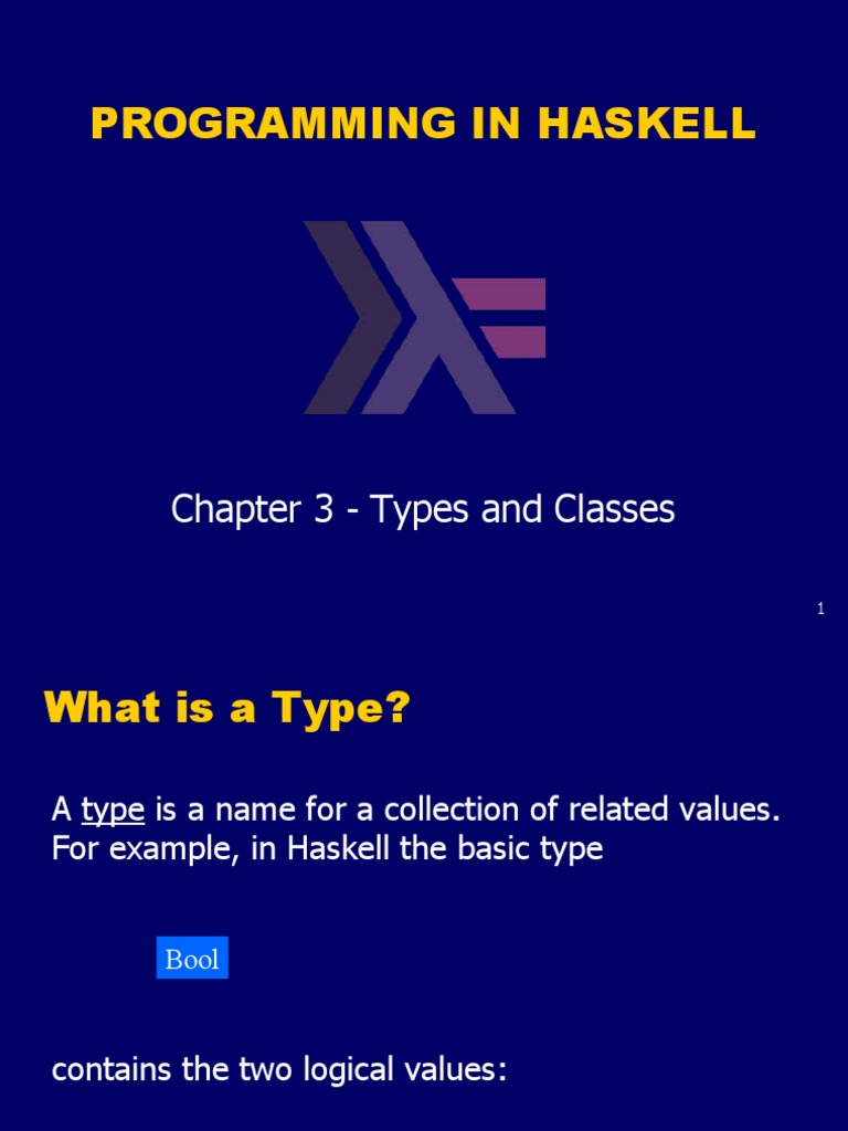 Programming In Haskell Chapter 3 Types And Classes Pdf Boolean Data Type Integer