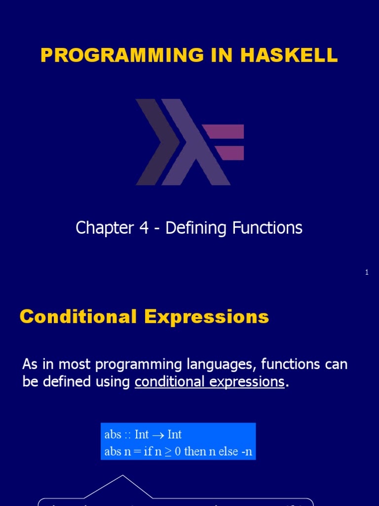 Programming in Haskell: Chapter 4 - Defining Functions | PDF | Boolean ...