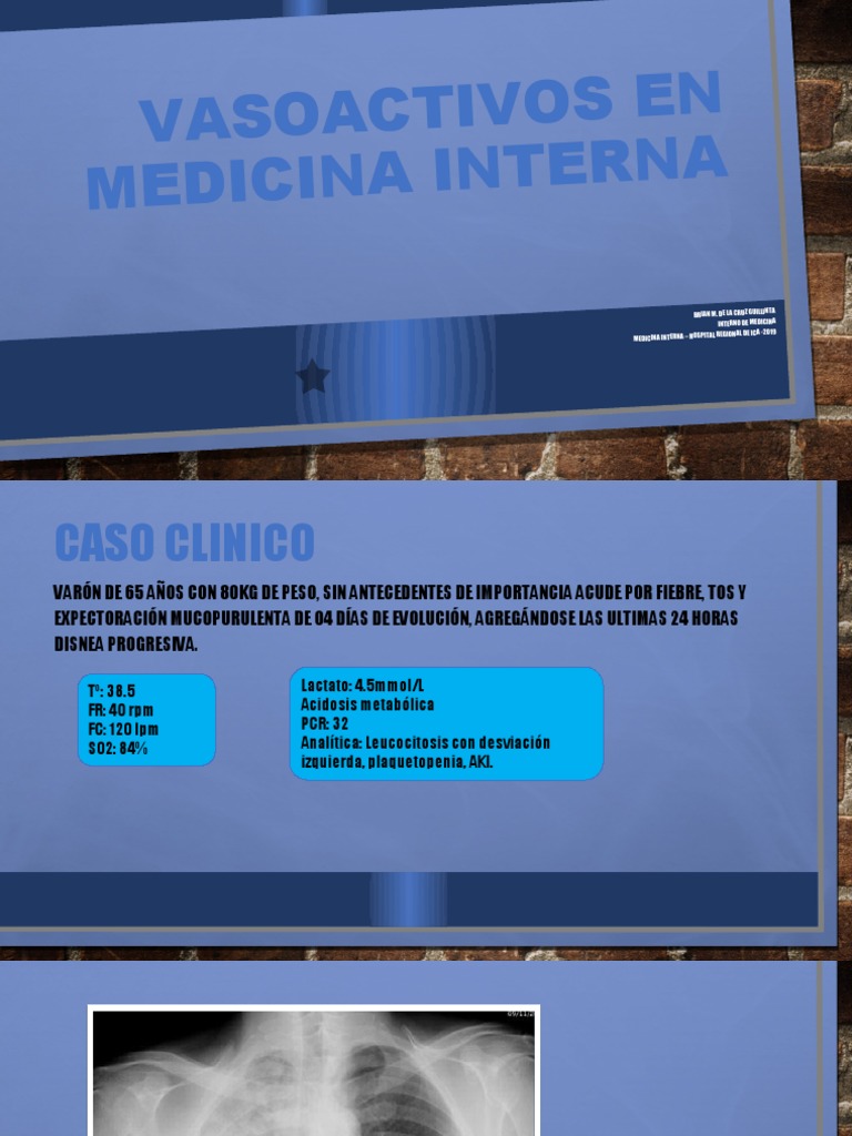 Vasoactivos en Medicina Interna | PDF | Septicemia | Especialidades Medicas