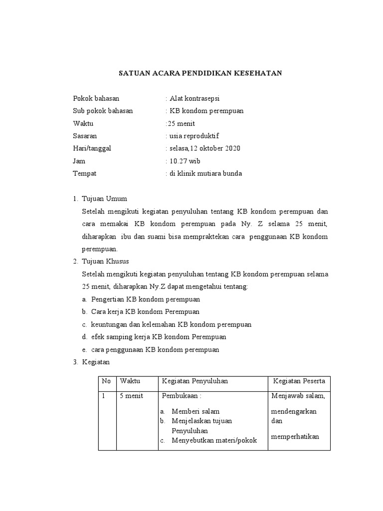 Sap KB Kondom (Diafragma) | PDF