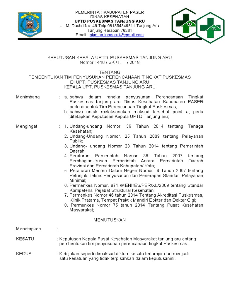 Sk Pembentukan Tim Ptp Pdf