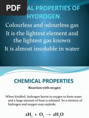 Physical Properties Of Hydrogen