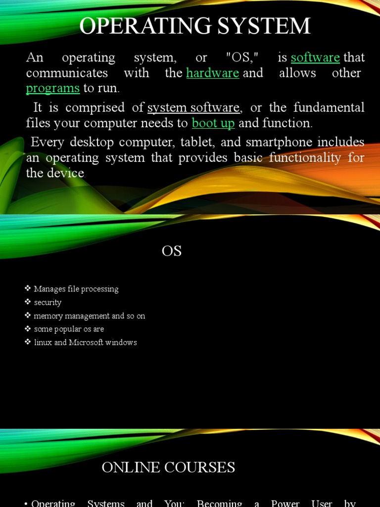 Operating System: Software Hardware Programs Boot Up | Download Free ...