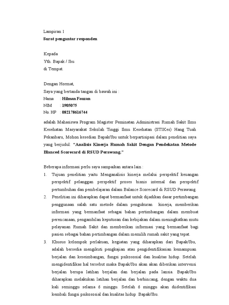 Bentuk Contoh Informed Consent | PDF
