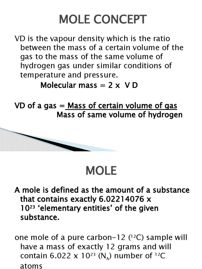 Mole Concept | PDF | Mole (Unit) | Chemistry