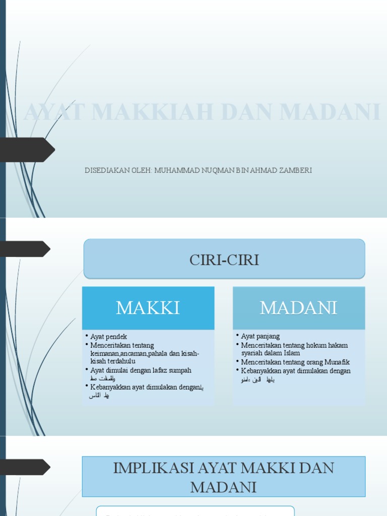 Ayat Makki Dan Madani | PDF