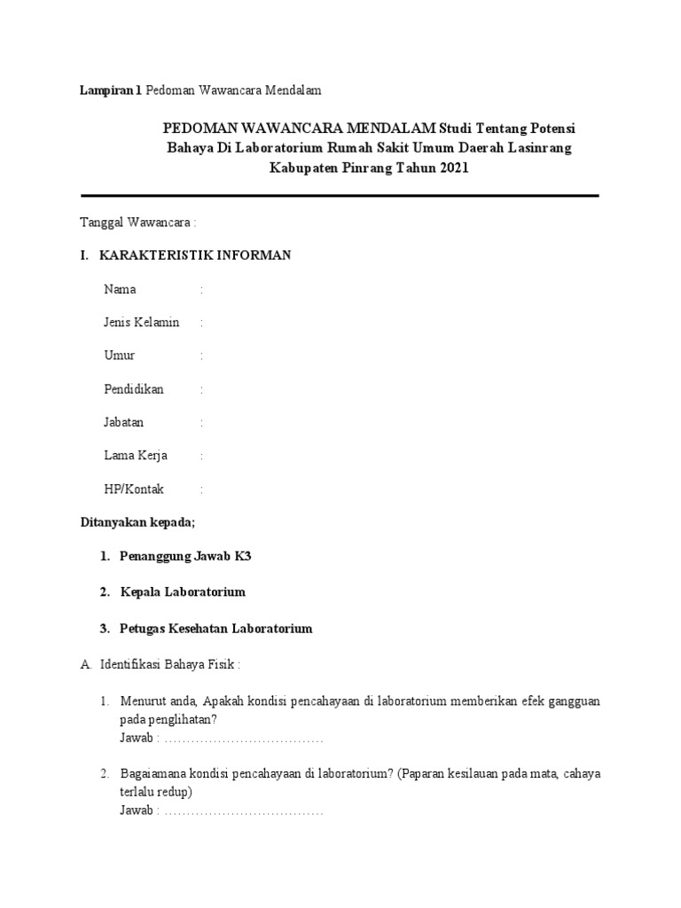 Lampiran 4 Pedoman Wawancara Mendalam | PDF