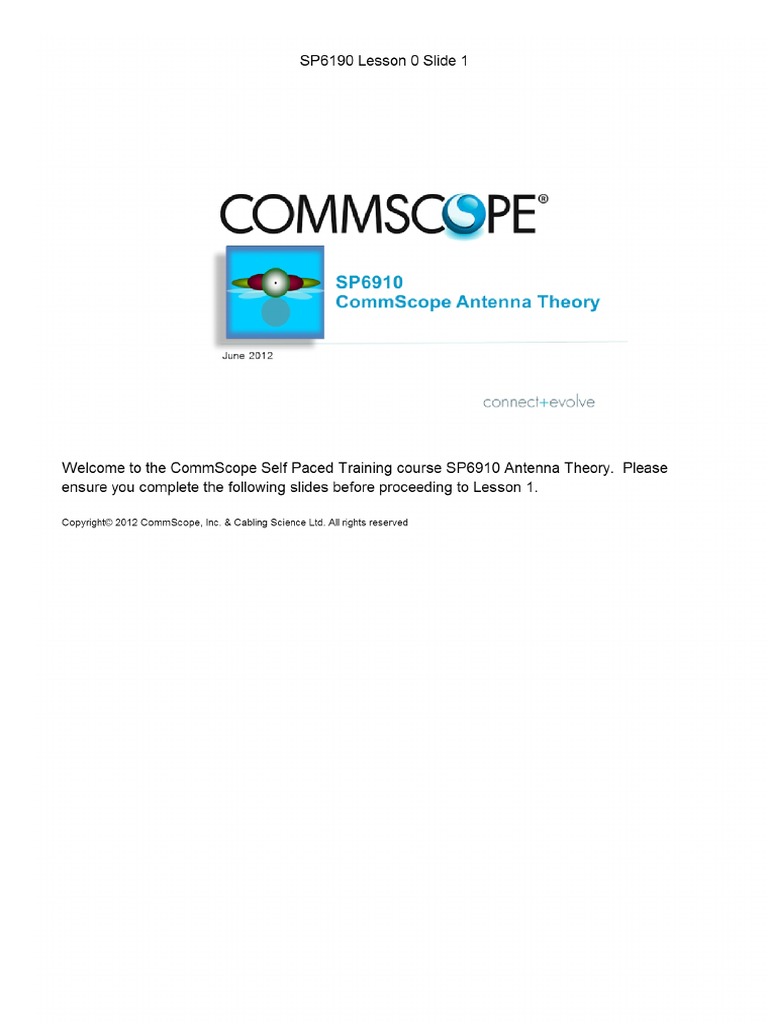 Antenna Theory - Chapter 0 - CommScope Infrastructure Academy | PDF
