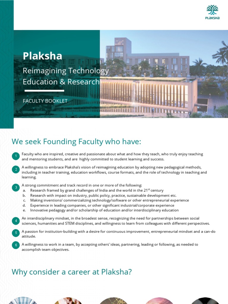 Plaksha: Reimagining Technology Education & Research | PDF | Robotics ...