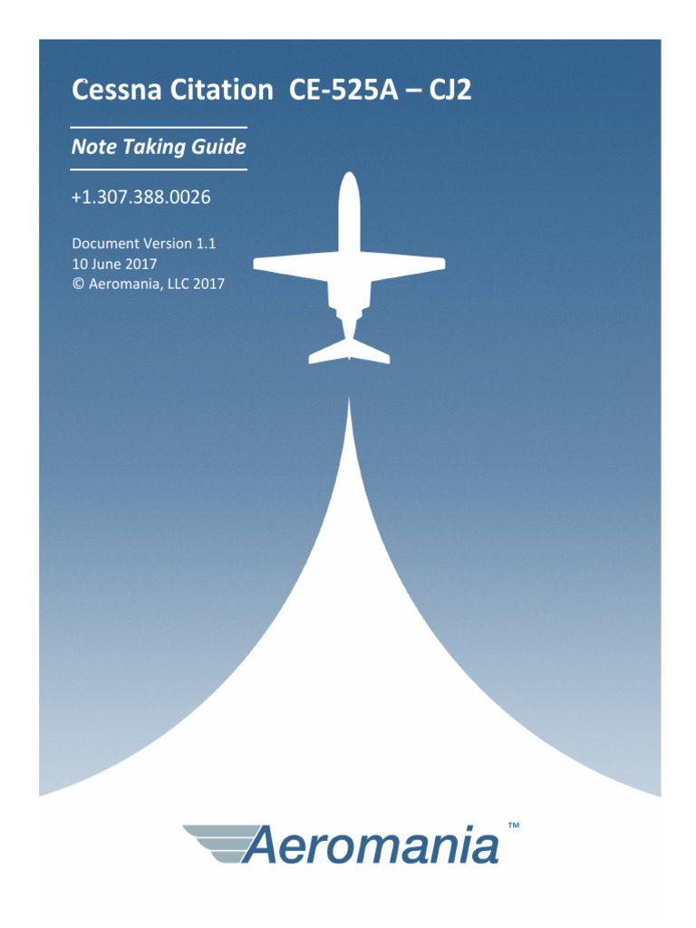 CJ2 Note Taking Guide v1.1 | PDF | Turbine Engine Failure | Takeoff