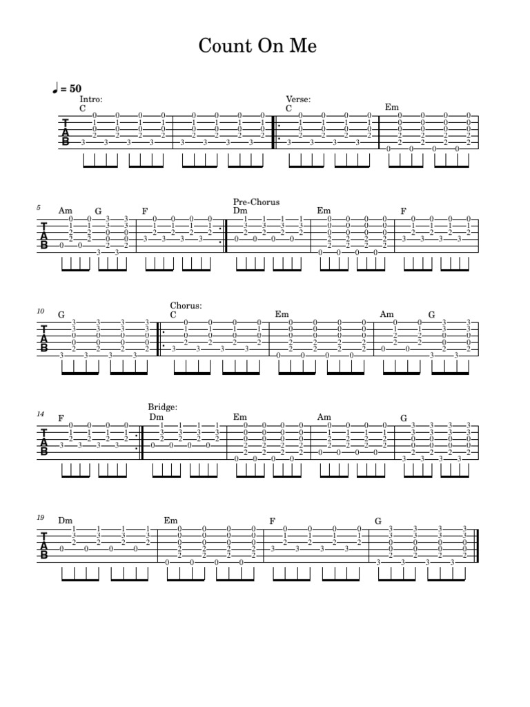 Count On Me: em C Verse: C Intro | PDF | Songs | Musical Compositions