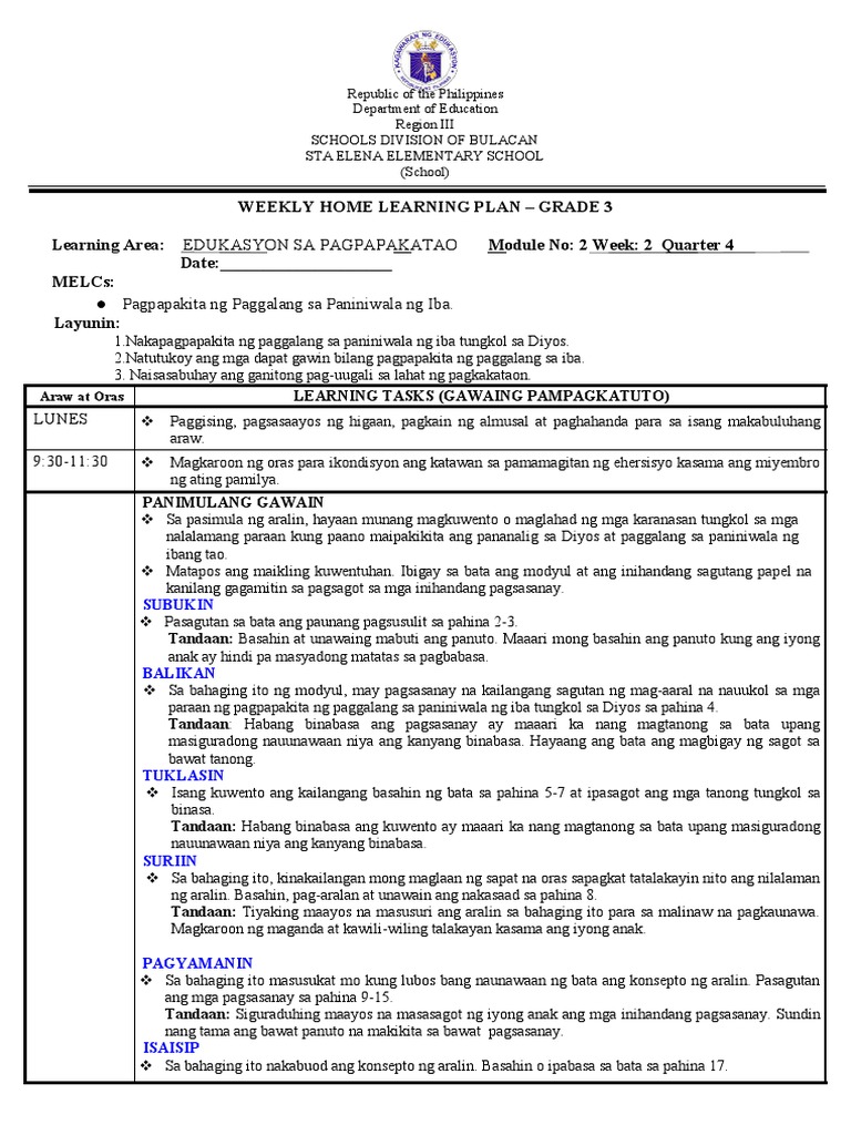Esp 3 WHLP Q4 Module 2 Week 2 | PDF