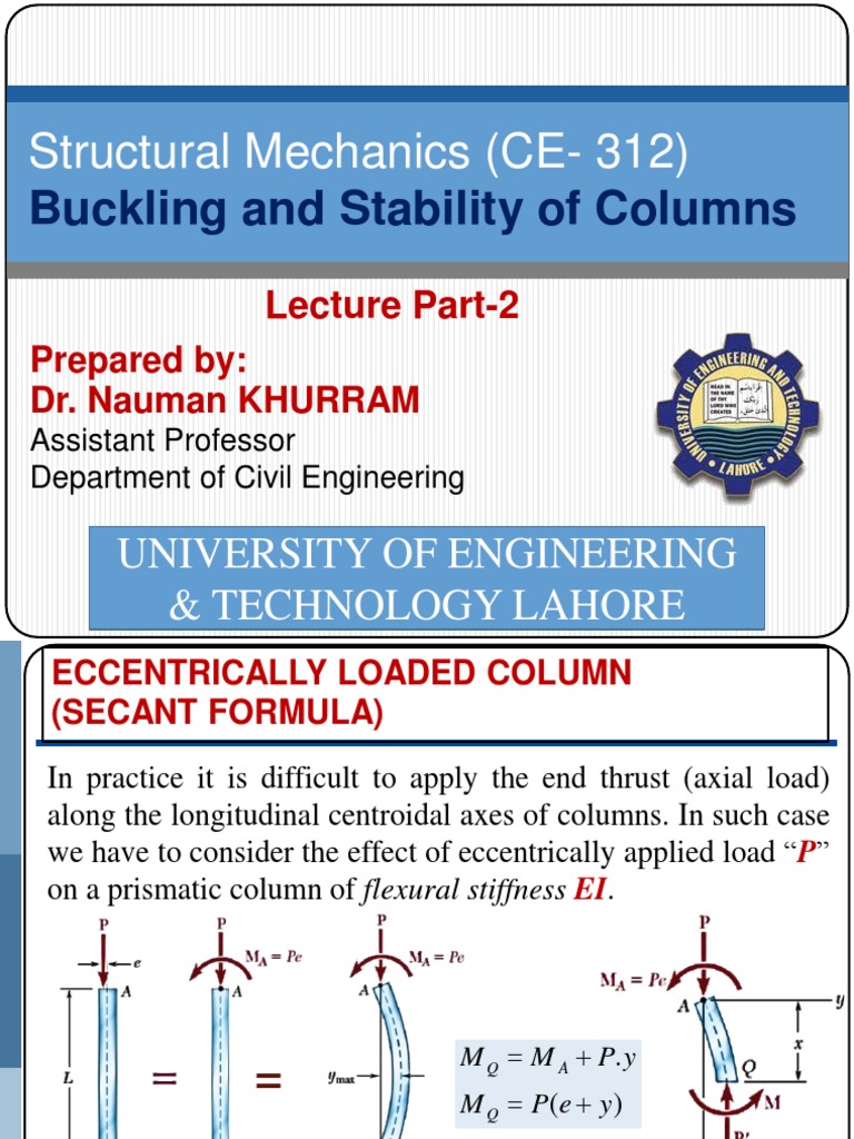 4 - Lecture-3 (Part-02) Buckling and Stability of Columns | PDF ...