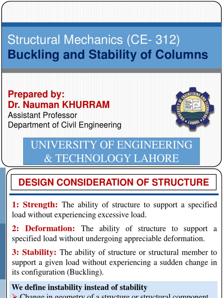 3 - Lecture-3 (Part-01) Buckling and Stability of Columns | PDF ... 3 - Lecture-3 (Part-01) Buckling and Stability of Columns | PDF ...
