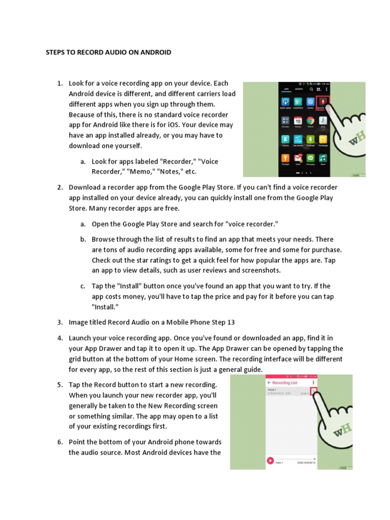 How to Record Audio on Android Phones | PDF | Google Play | Mobile App