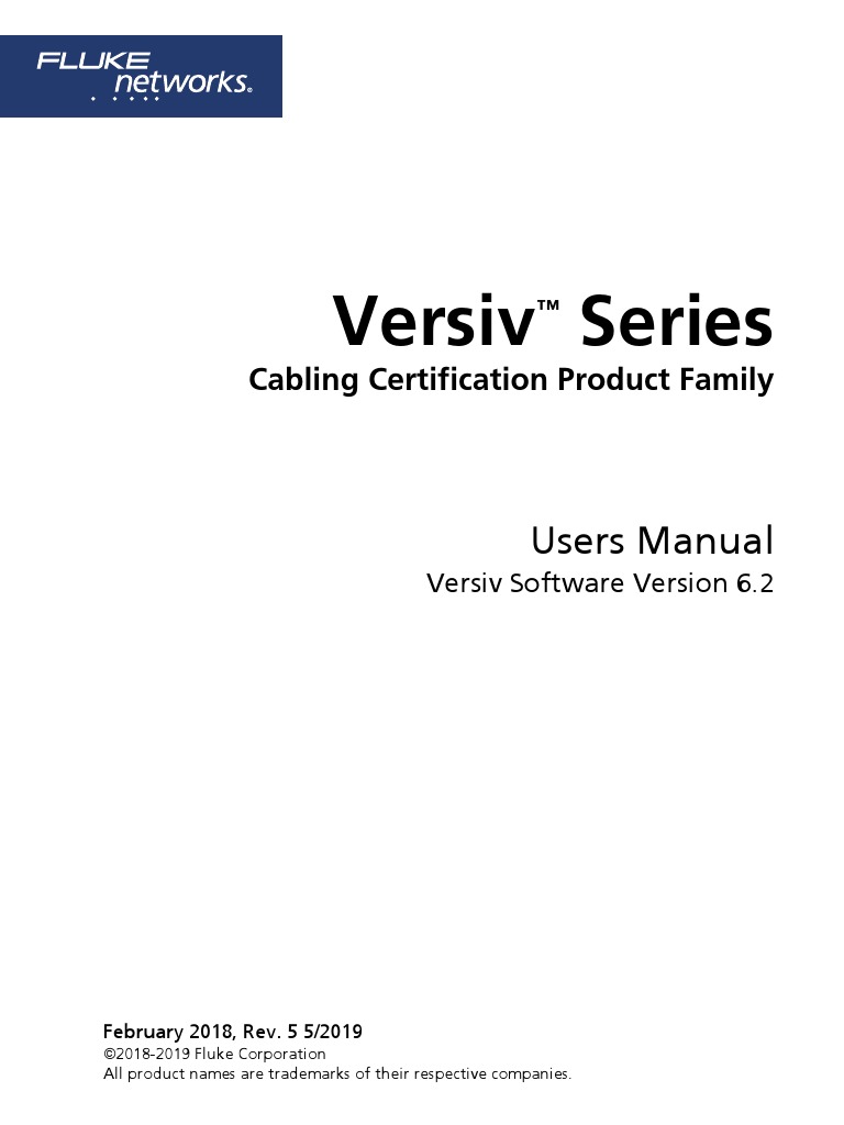 Versiv Series Users Manual | PDF | Rechargeable Battery | Optical Fiber