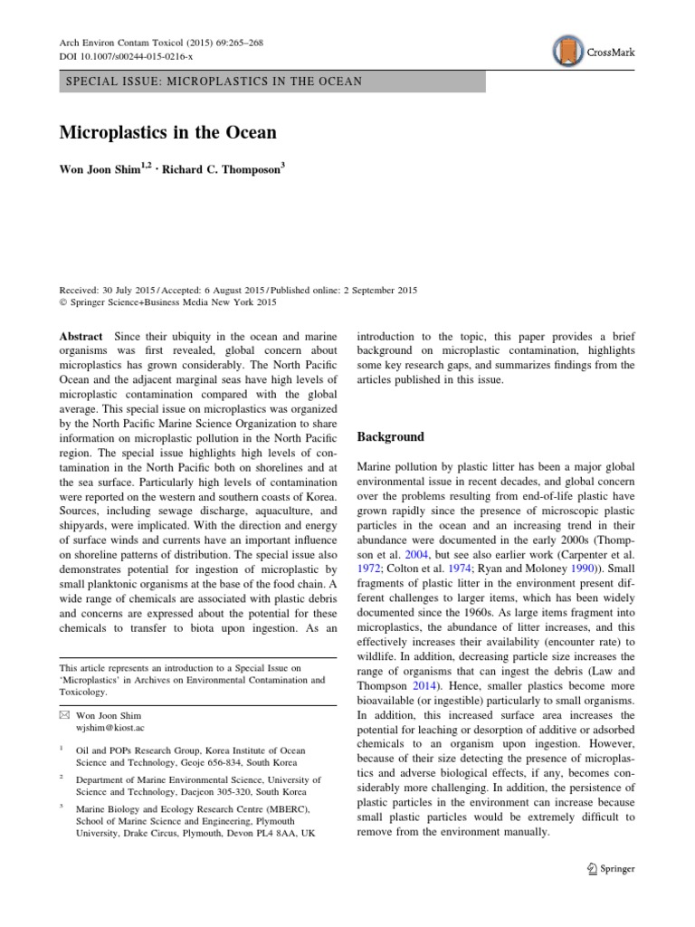 Microplastics Pollution in the North Pacific | PDF | Environmental ...