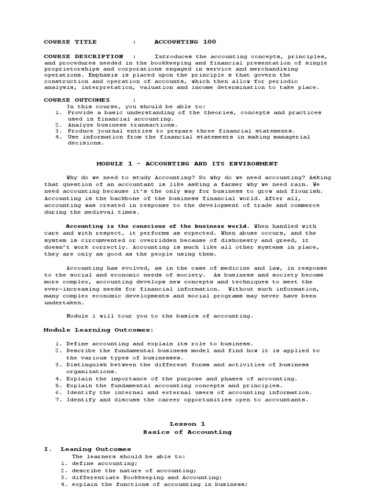 Accounting Lesson 1to 3 | PDF | Certified Public Accountant | Accountant