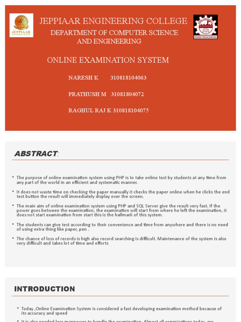 Online Examination System | PDF | Standardized Tests | Test (Assessment)