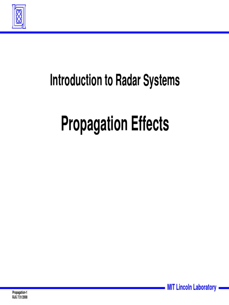 Radar Propagation Effects Explained | PDF | Radar | Radio Propagation