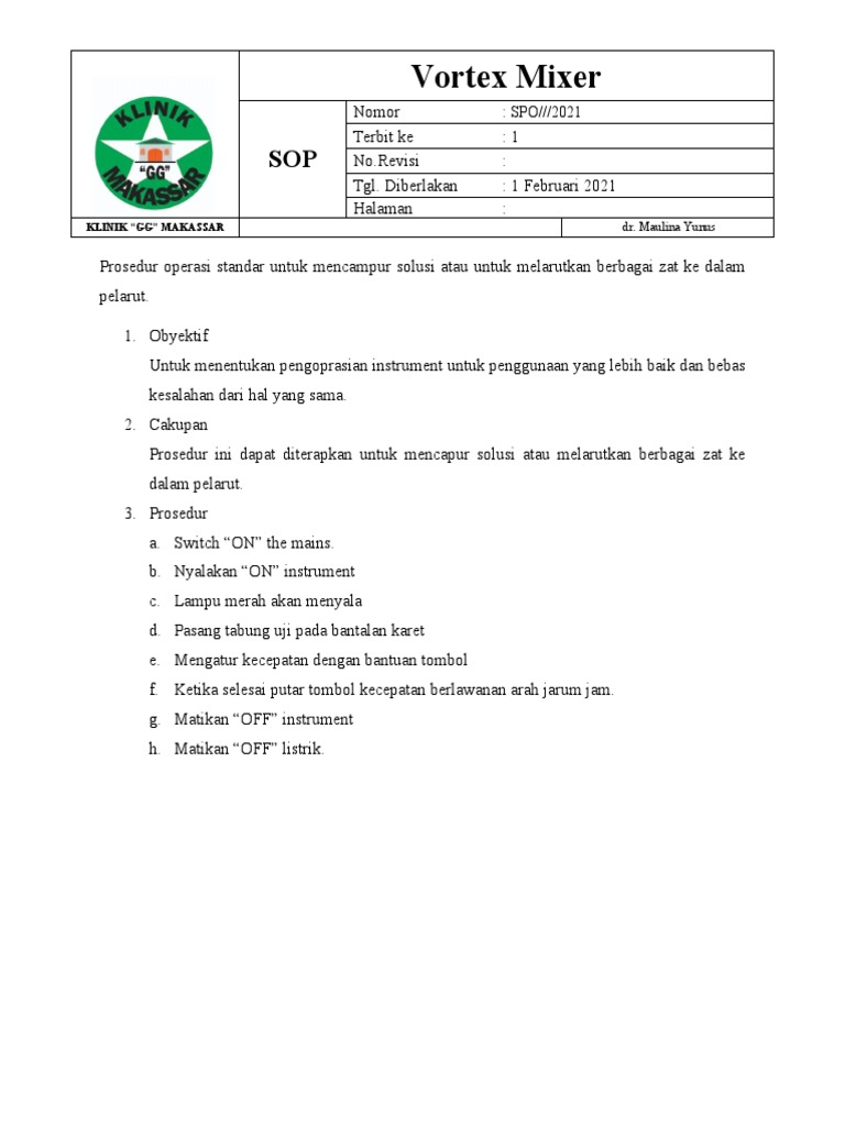 Sop Vortex | PDF | Pengembangan Diri | Sains & Matematika