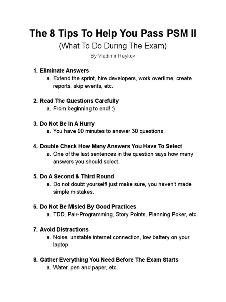 PSM II Exam Success Guide | PDF