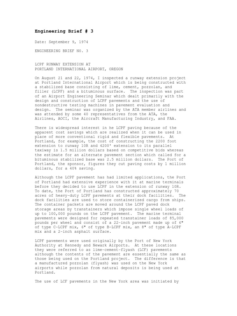 Engineering Brief # 3 | PDF | Road Surface | Runway