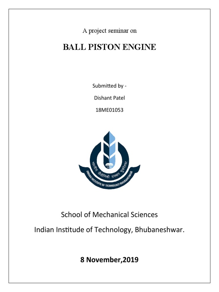 Report On Ball Piston Engine | PDF | Internal Combustion Engine | Engines