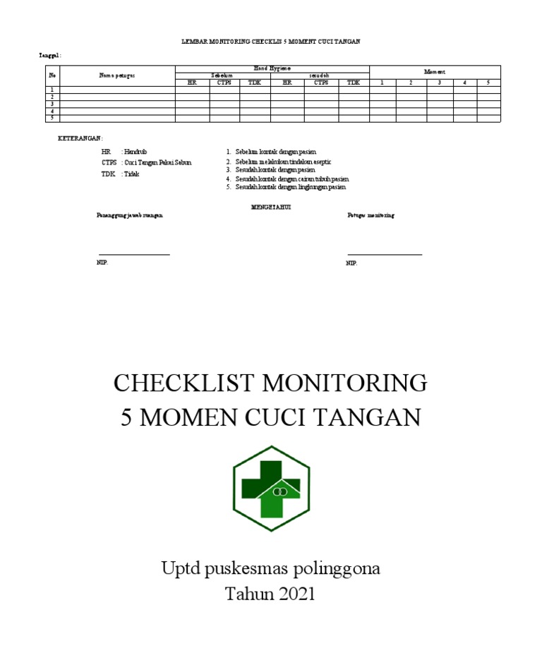 Checklist 5 Momen Cuci Tangan | PDF