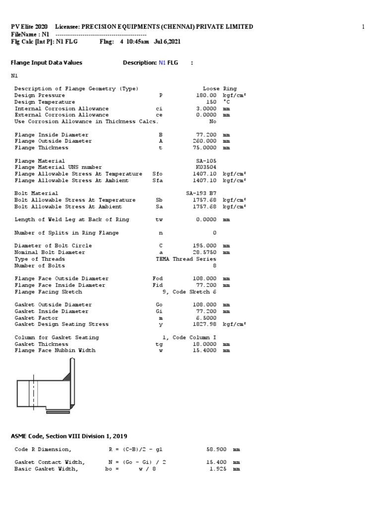 Flange Input Data Values Description: FLG | PDF | Industrial Processes ...