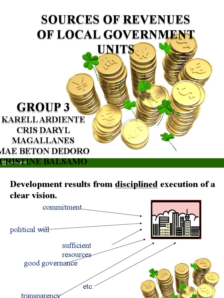 Sources of Revenues of Local Government Units Sources of Revenues of ...