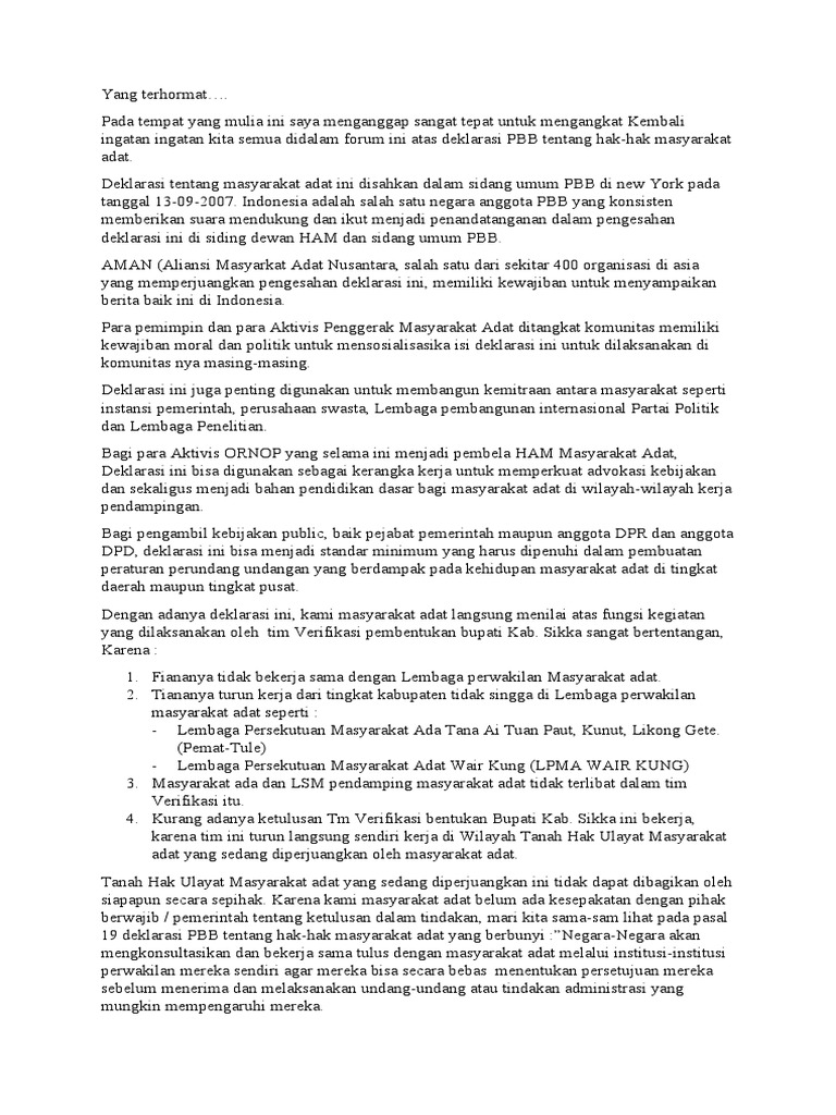 Yang Terhormat | PDF