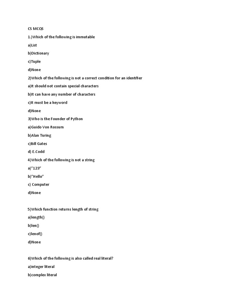 CS MCQS | PDF | Teaching Methods & Materials