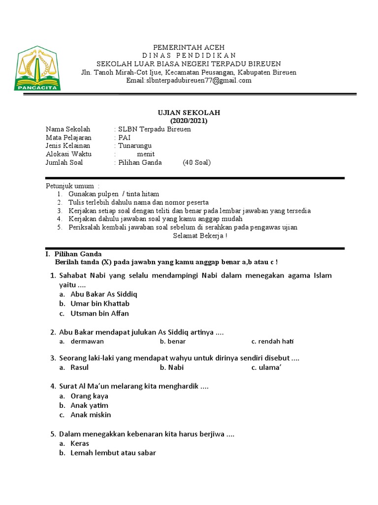 Soal Pai Kls X | PDF