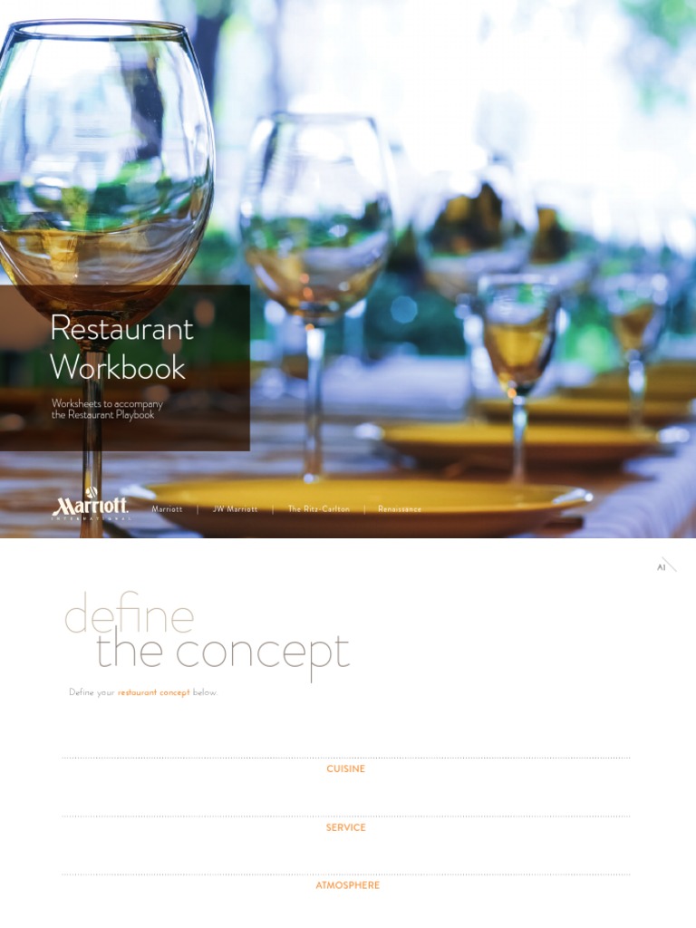 Restaurant Workbook: Worksheets To Accompany The Restaurant Playbook ...