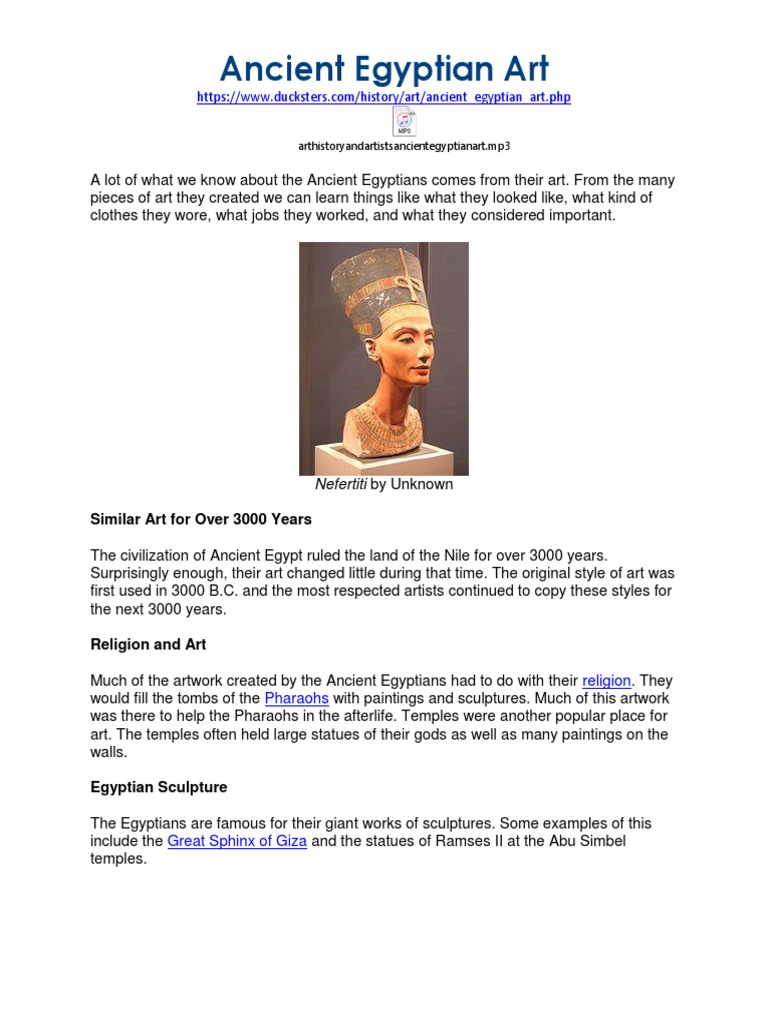An In-Depth Exploration of Ancient Egyptian Art and Its Role in ...