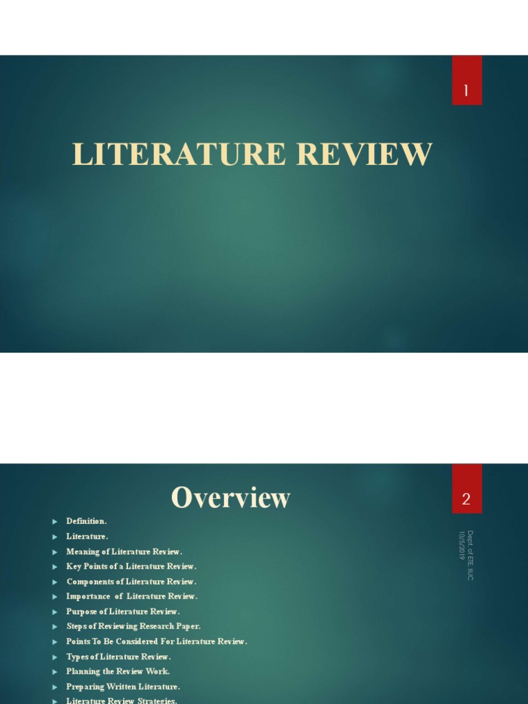 Key Components of Literature Review | PDF | Qualitative Research ...